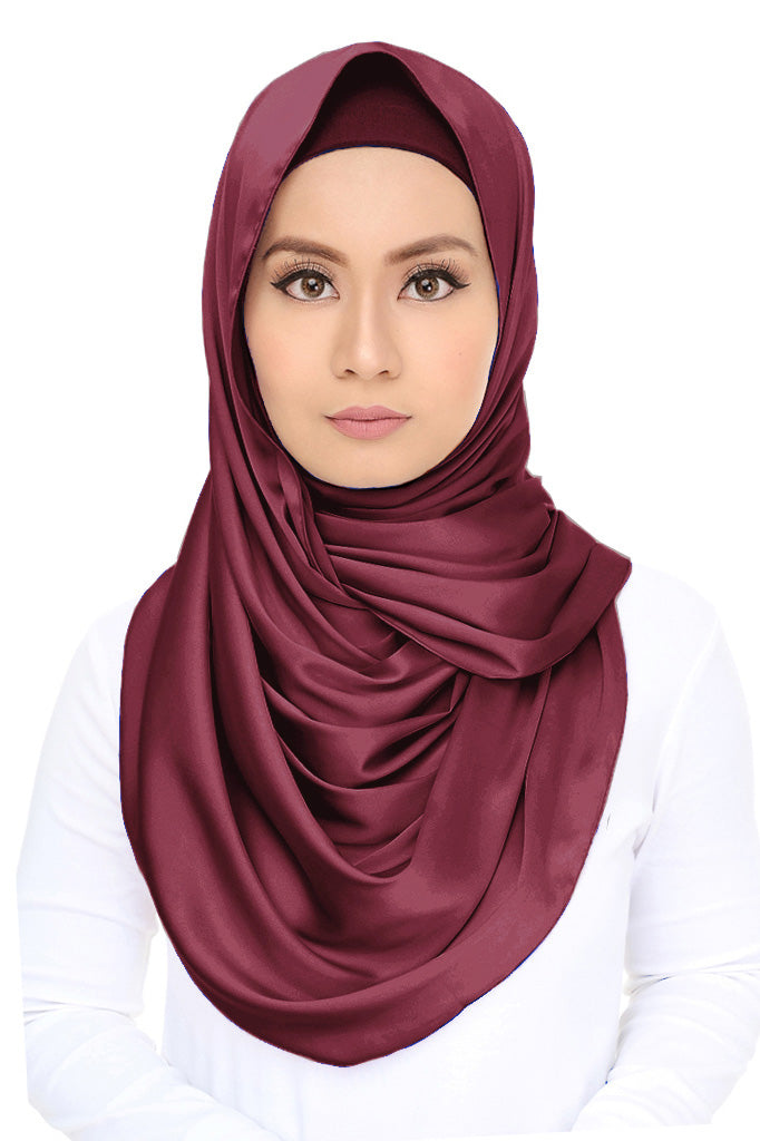 Lush (snood) Satin -Burgundy – Diyana Halik